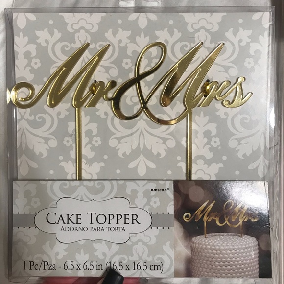 Party Supplies | Wedding Glam Cake Topper Gold | Poshmark
